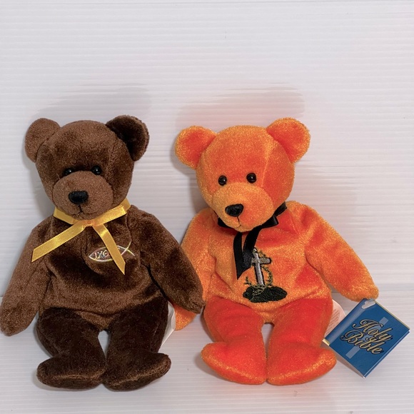 Toys | Vintage Lot Of 2 Holy Bears 1999 Tributechristianity Series ...
